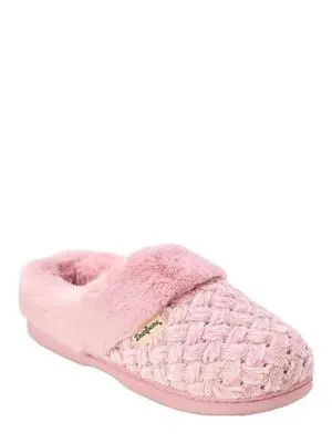DEARFOAMS Claire Cable Knit Chenille Clog Slipper - Pink