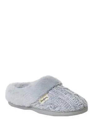 DEARFOAMS Claire Cable Knit Chenille Clog Slipper - Sleet
