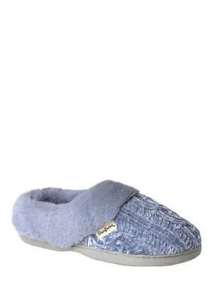 DEARFOAMS Claire Cable Knit Chenille Clog Slipper Stonewash