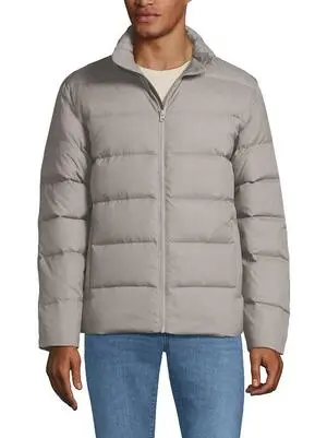 LANDS' END Wide Channel 600 Fill Power Down Puffer Jacket - Birch Gray