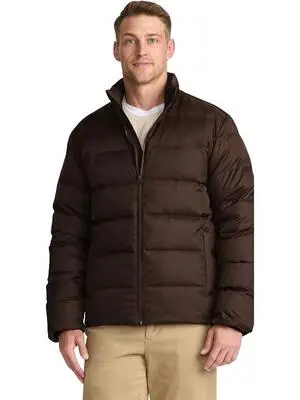 LANDS' END Wide Channel 600 Fill Power Down Puffer Jacket Rich Coffee