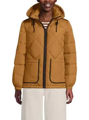 LANDS' END Featherfree Insulated Diamond Quilted Jacket - Canyon Camel
