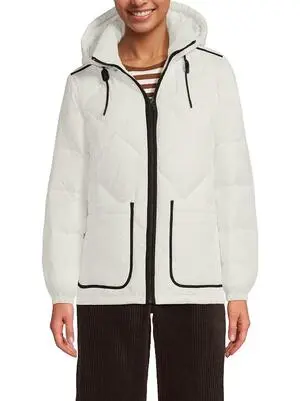 LANDS' END Featherfree Insulated Diamond Quilted Jacket - Egret White