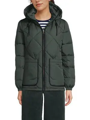 LANDS' END Featherfree Insulated Diamond Quilted Jacket - Evening Forest