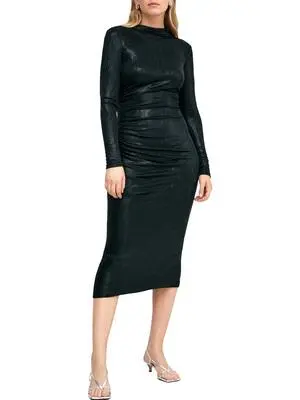 MARCELLA Adalyn Metallic Dress - Onyx