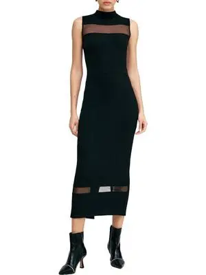 MARCELLA Cleo Sleeveless Ponte Knit Dress - Black