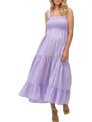 PIETRO BRUNELLI Cotton And Linen Maxi Dress - Light/pastel Purple
