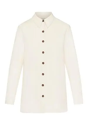 ANSEA Organic Cotton Button-Down Shirt Bone