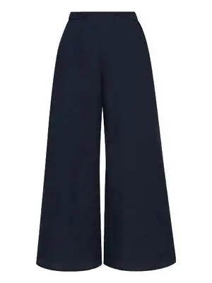 ANSEA Gauze Wide Leg Pant - Navy