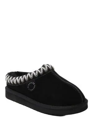 DEARFOAMS Fireside Greta Genuine Shearling Clog Slipper - Black