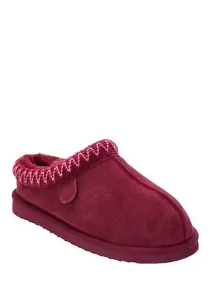 DEARFOAMS Fireside Greta Shearling Clog Slipper - Dark Red