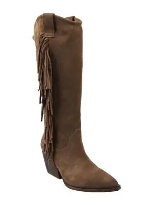 ZIGI Jacquie Pointed Toe Western Boot - Taupe Suede