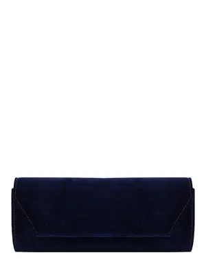 FOREVER & ALWAYS SHOES Forever & Always Scarlett Evening Clutch Dark Blue Suede