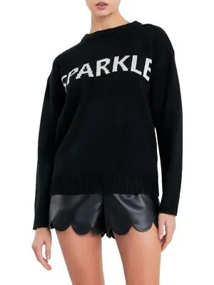 English Factory Lettering Sweater - Black