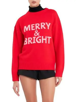 English Factory Lettering Sweater - Red