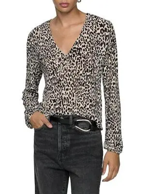 Mango V-neck Crepe Top - Ecru