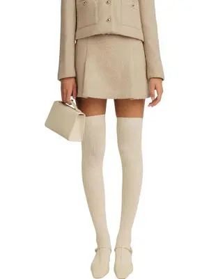 REFORMATION Rory Wool-blend Mini Skirt - Beige