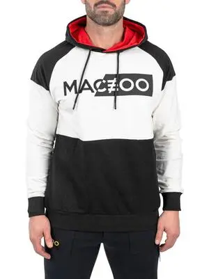 MACEOO Colorblock Logo Hoodie - White