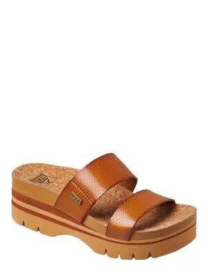 Reef Cushion Vista Higher Platform Slide Sandal - Cognac