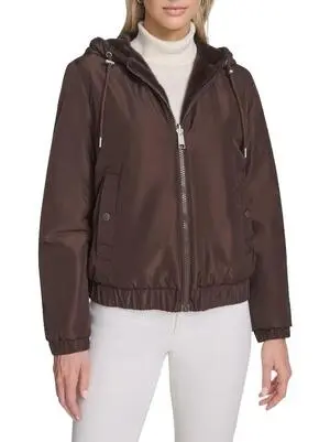 Andrew Marc Dalby Reversible Hooded Jacket - Carob