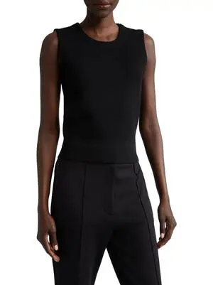 St. John St. John Collection Piqué Knit Shell Black