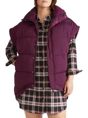 Universal Standard Paparazzi Puffer Vest - Gamay Burgundy