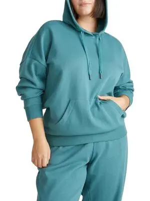 Universal Standard Universal Standard Lyria Fleece Hoodie Teal