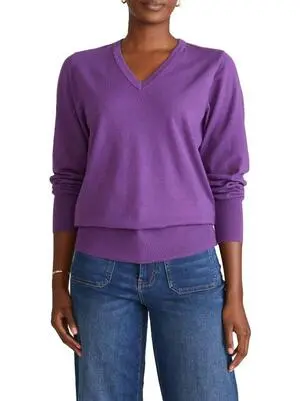 Universal Standard Universal Standard Flora V-Neck Sweater Grape