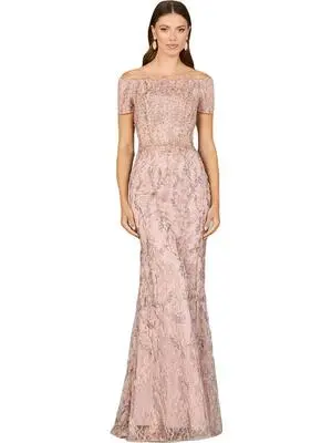 LARA NEW YORK Off-shoulder Mermaid Gown - Blush