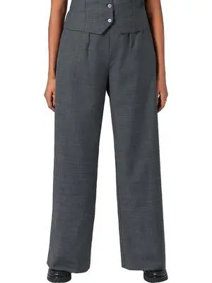 AAM THE LABEL Aam The Label Wool Wide Leg Trousers Grey