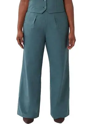 AAM THE LABEL Aam The Label Wool Wide Leg Trousers Storm