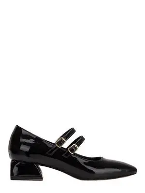 FOREVER & ALWAYS SHOES Lizbeth Mary Jane Shoes - Black Patent