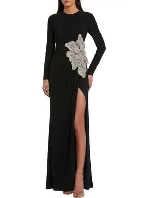 Mac Duggal Embellished Jersey Gown - Black