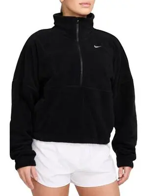 Nike Therma-fit Half-zip Fleece Sweater - Black/ White