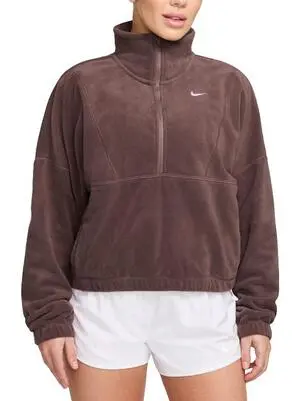 Nike Therma-fit Half-zip Fleece Sweater - Sepia/ White