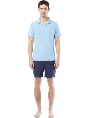 Onia Towel Terry Johnny Collar Polo - Air Blue