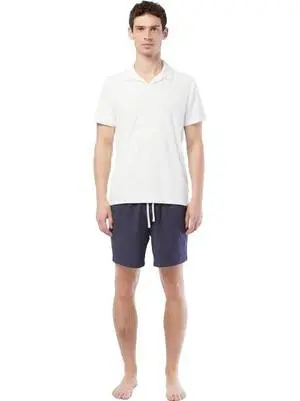 Onia Towel Terry Johnny Collar Polo - White