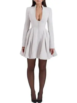 House Of Cb Heiress Long Sleeve Fit & Flare Dress - Wind Chime