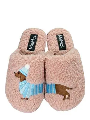 MEMOI Faux Shearling Memory Foam Slipper - Blush