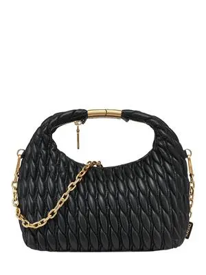 Dkny Top-Zip Hobo Bag With Studded Detail Blk/gold