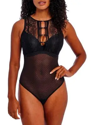 Freya Sydnie Lace Thong Bodysuit - Black