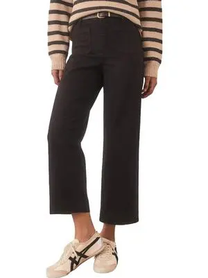 Marine Layer Bridget Cotton Crop Pants - Faded Black