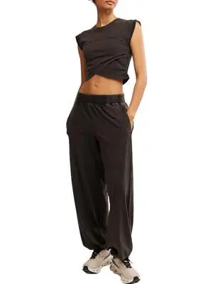Free People Free People FP Movement Hot Shot Crossover T-Shirt And Joggers Set Black