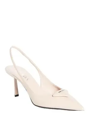 Prada Modellerie Pointed-toe Slingback Pump - Cipria