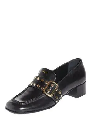 Prada Studded Loafer Pump - Nero