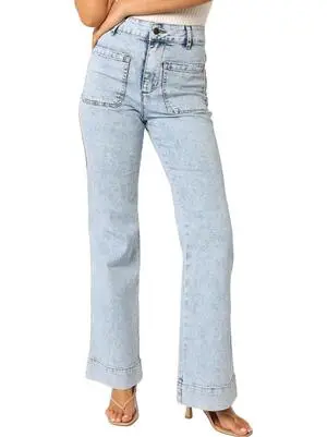 PETAL & PUP Nico High-rise Wide Leg Jeans - Blue