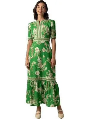 RAISHMA Darcie Floral Midi Dress - Green