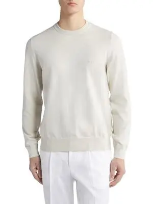 BOSS BOSS Pacas Cotton Crewneck Sweater Open White