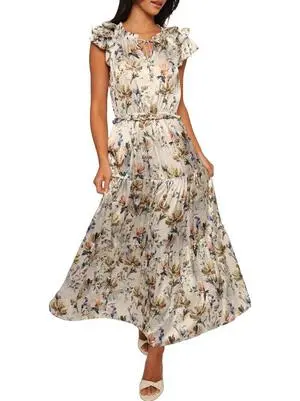 PETAL & PUP Lizzie Floral Maxi Dress - Cream Floral