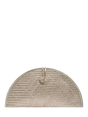 ADRIANA CASTRO Adriana Castro La Barca Handwoven Leather Clutch Gold
